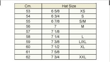 hat_size_chart - The Robin Store Webshop